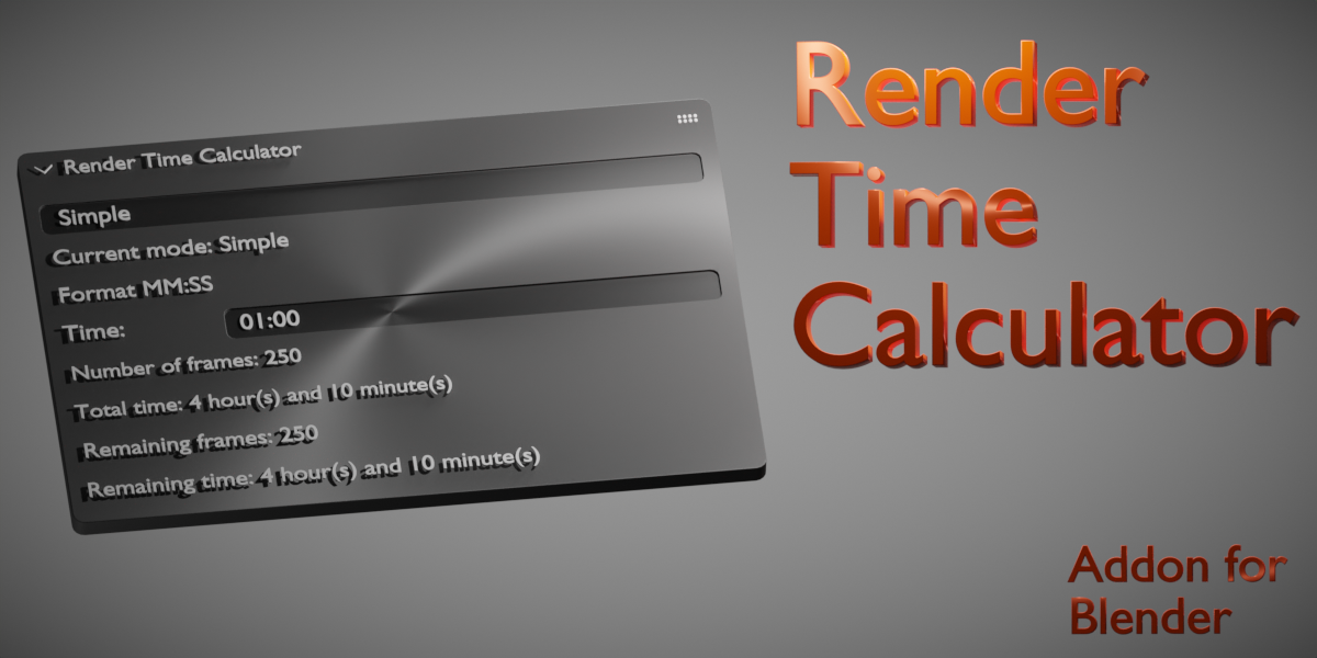 Blender - Render Time Calculator Download v3.0.0
